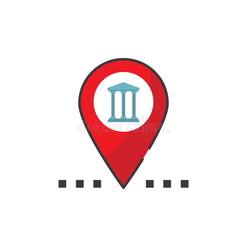 Bank Location icon stock vector. Illustration of outline - 269751835