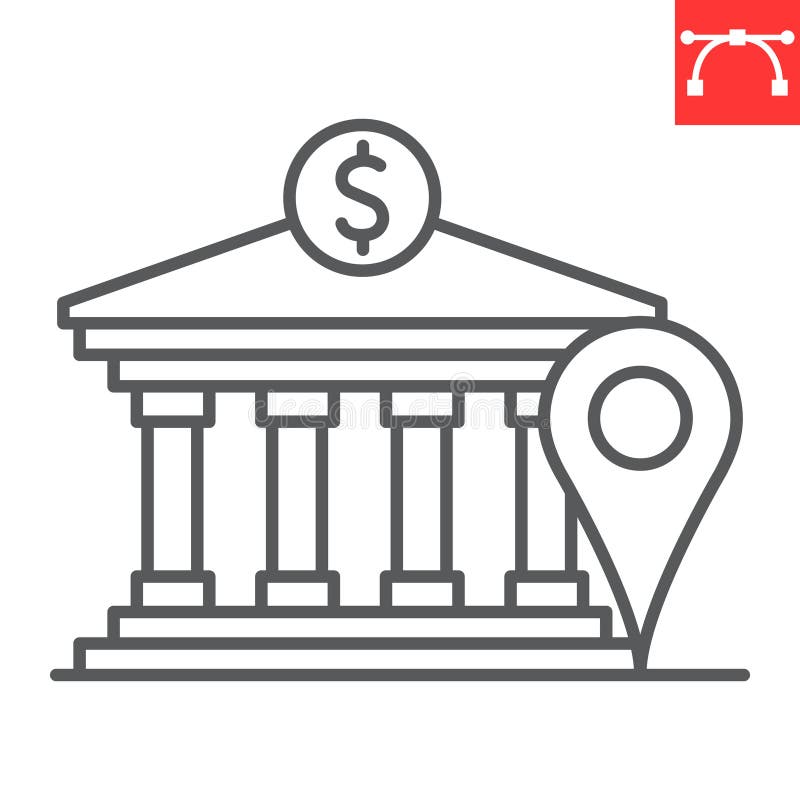 Bank Location Isolated Vector Icon Which Can Easily Modify or Edit ...