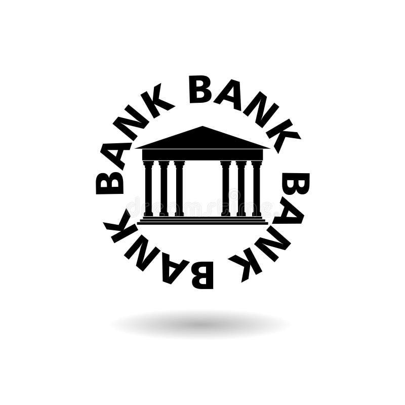 Bank logo icon with shadow stock vector. Illustration of ecommerce ...