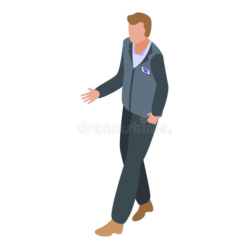 Bank Man Worker Icon, Isometric Style Stock Vector - Illustration of ...