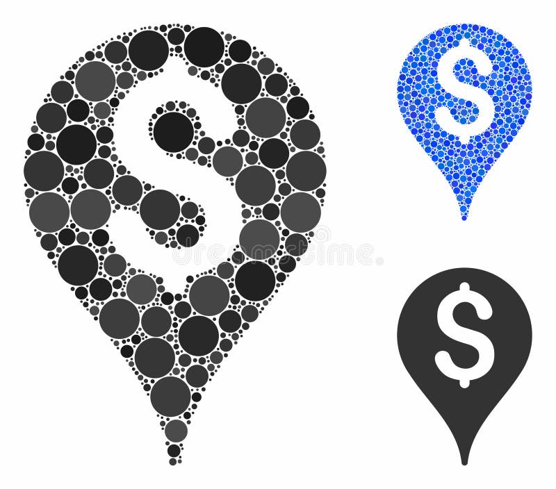 Bank Map Marker Mosaic Icon of Circles Stock Illustration ...