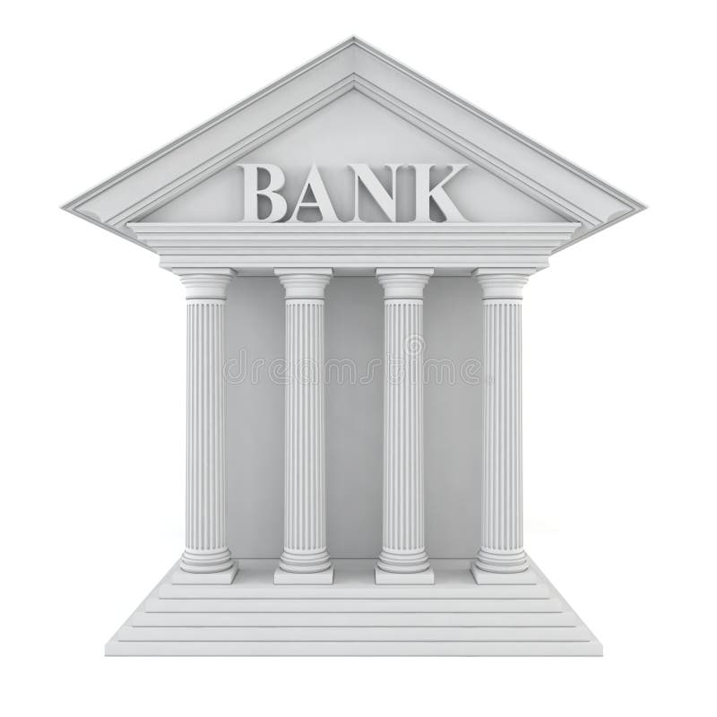 Bank Model. Stack of Coins instead of Columns Stock Illustration ...