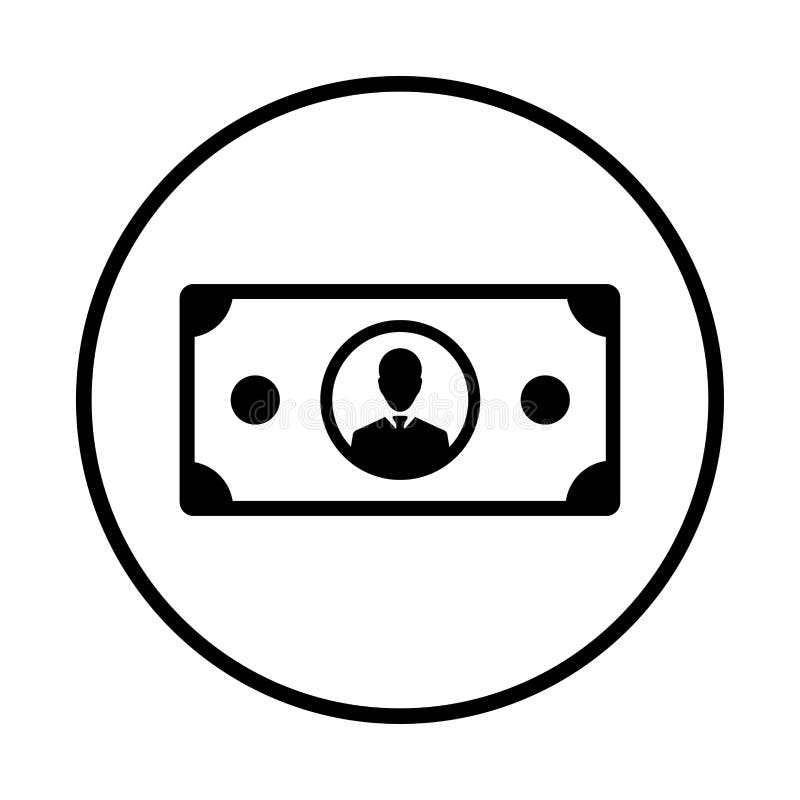 Bank Note, Dollar Banknote Icon. Black Vector Graphics Stock Vector ...