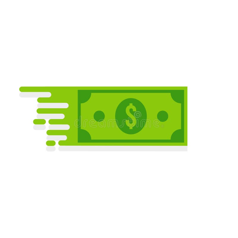 Bank Note Dollar Bill Flying from Sender To Receiver. Money Vector Icon ...