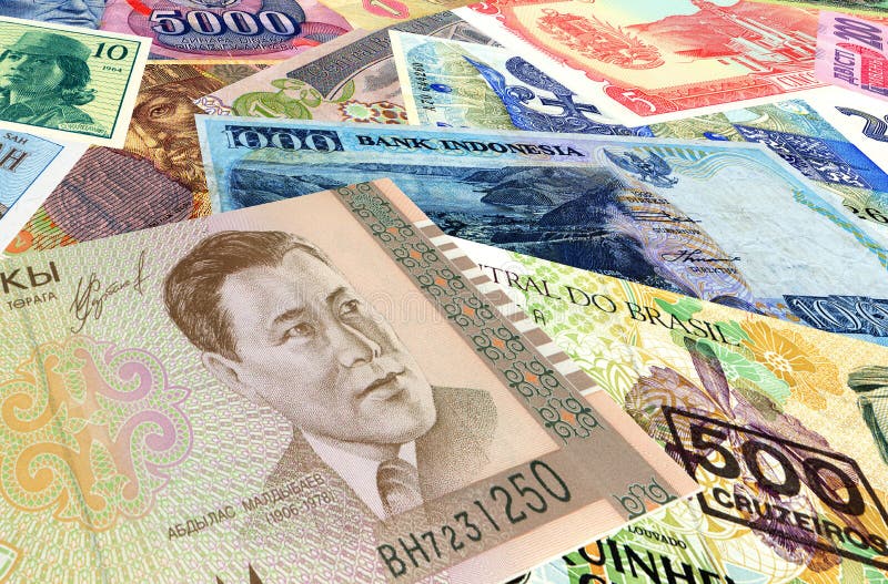 Bank Notes of Different Countries Stock Photo - Image of exchange ...