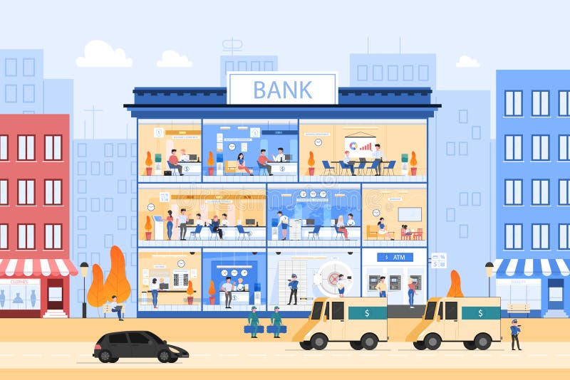 Cartoon Inside Bank Stock Illustrations – 641 Cartoon Inside Bank Stock ...