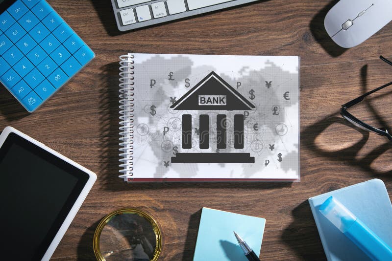 Bank. Online Banking and Transaction Stock Illustration - Illustration ...