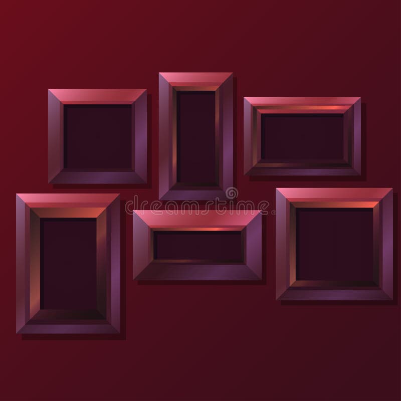 Bank Picture Frame Template Set on Wall Vector. Stock Vector ...