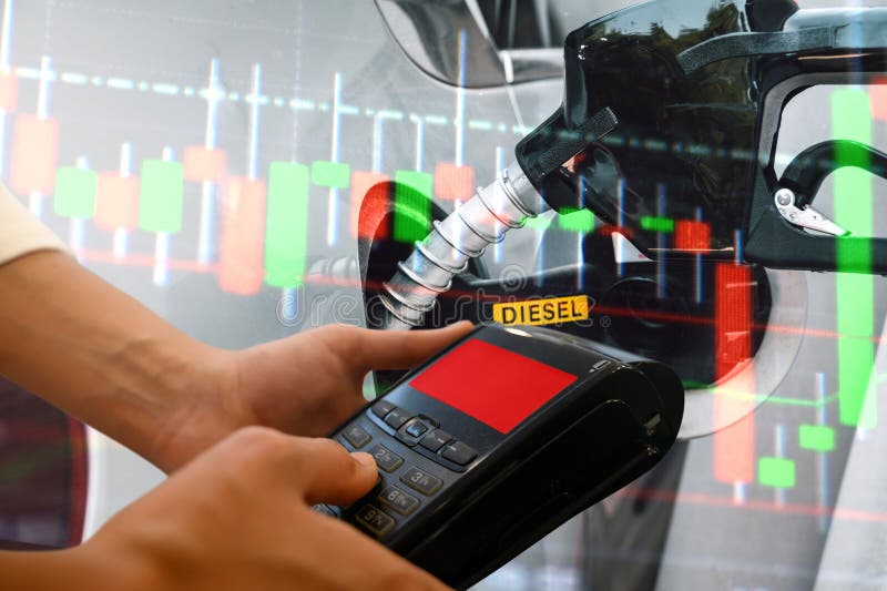 Bank Pos Ready To Pay for a Car Fuel Refueling Stock Image - Image of ...