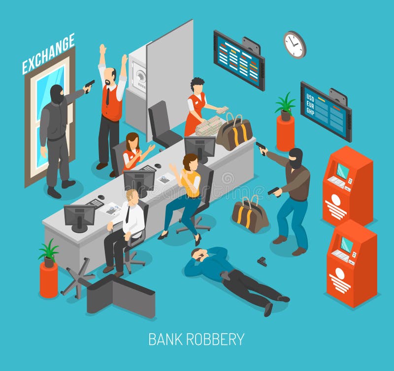 Bank robbery stock illustration. Illustration of abstract - 21899560
