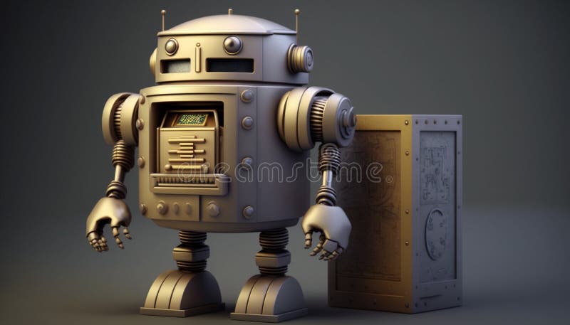 Bank and Robot Icons on Graph Chart Background. Generative AI Stock ...