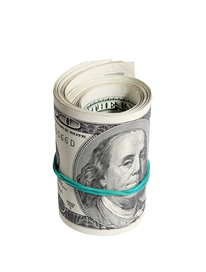 Bank Roll of Hundred Dollar Bills Stock Photo - Image of economy ...