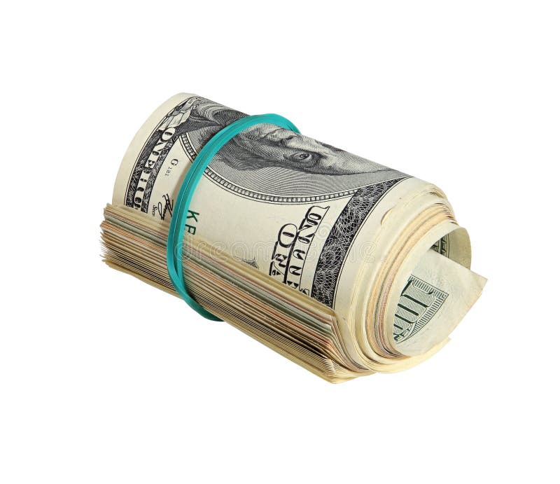 Bank Roll of Hundred Dollar Bills Stock Image - Image of cash, save ...
