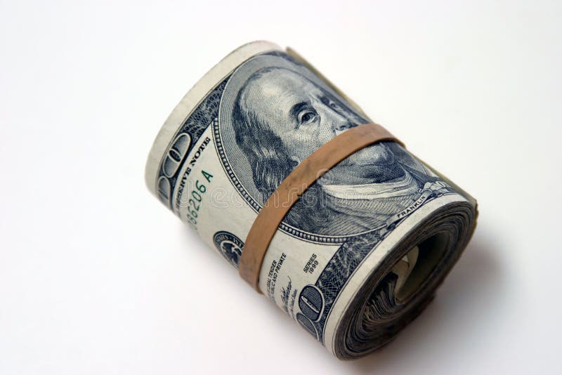 Bank Roll Isolated on White Stock Photo - Image of money, thick: 521350