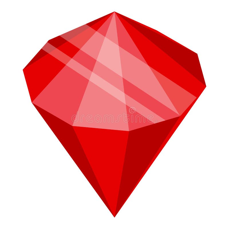 Red Ruby Gemstone Mockup, Realistic Style Stock Vector - Illustration ...