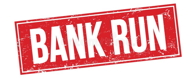 BANK RUN Text on Red Grungy Rectangle Stamp Stock Illustration ...