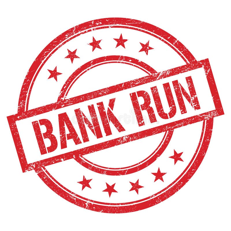 BANK RUN Text Written on Red Vintage Stamp Stock Illustration ...