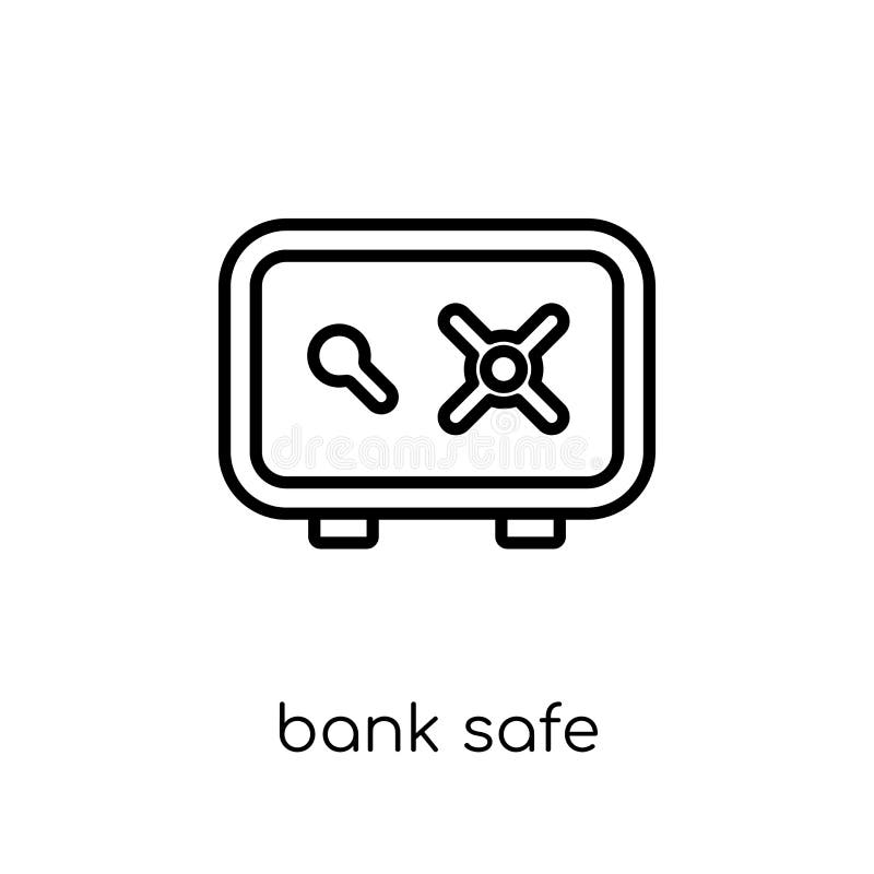 Safe Box Icon. Trendy Modern Flat Linear Vector Safe Box Icon on Stock Vector - Illustration of ...