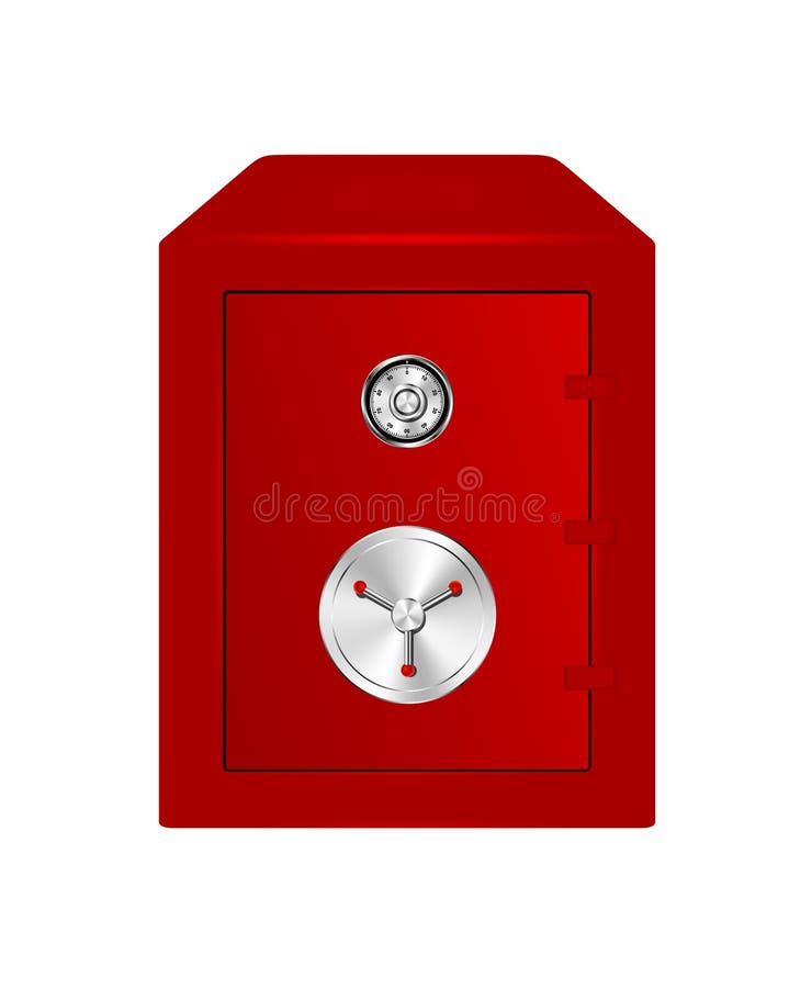 Bank Safe in red design stock vector. Illustration of stainless - 43448713