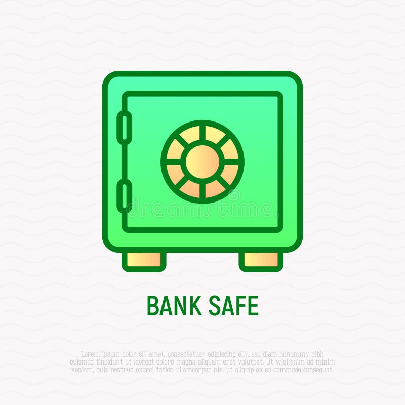 Safe Thin Line Icon. Bank Money Savings, Metallic Box Symbol, Outline ...