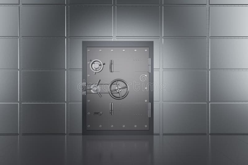 Bank safe or vault stock illustration. Illustration of rendering ...