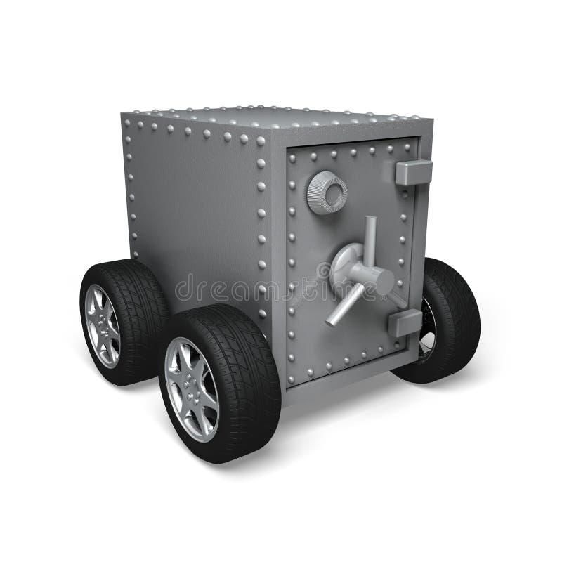 Bank safe on wheels stock illustration. Illustration of protection ...