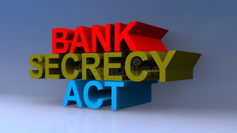Bank secrecy act on blue stock illustration. Illustration of economy ...