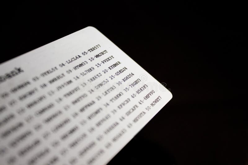 Bank security code card stock image. Image of safety, bank - 6555167