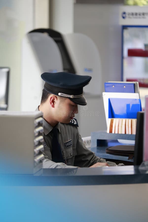 Bank security officer stock image. Image of crowd, word - 48644825