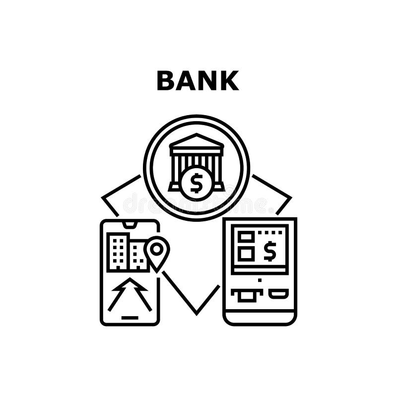 Bank Service Vector Concept Black Illustration Stock Illustration ...