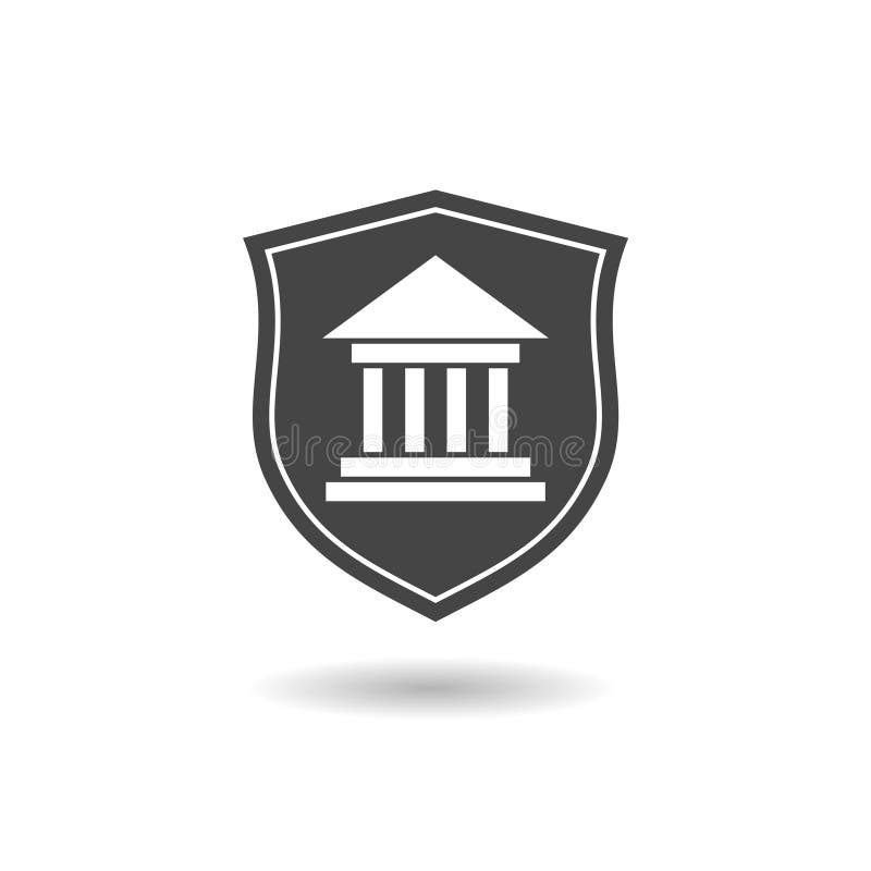 Bank Shield Icon. Set Icons in Color Circle Buttons Stock Vector ...