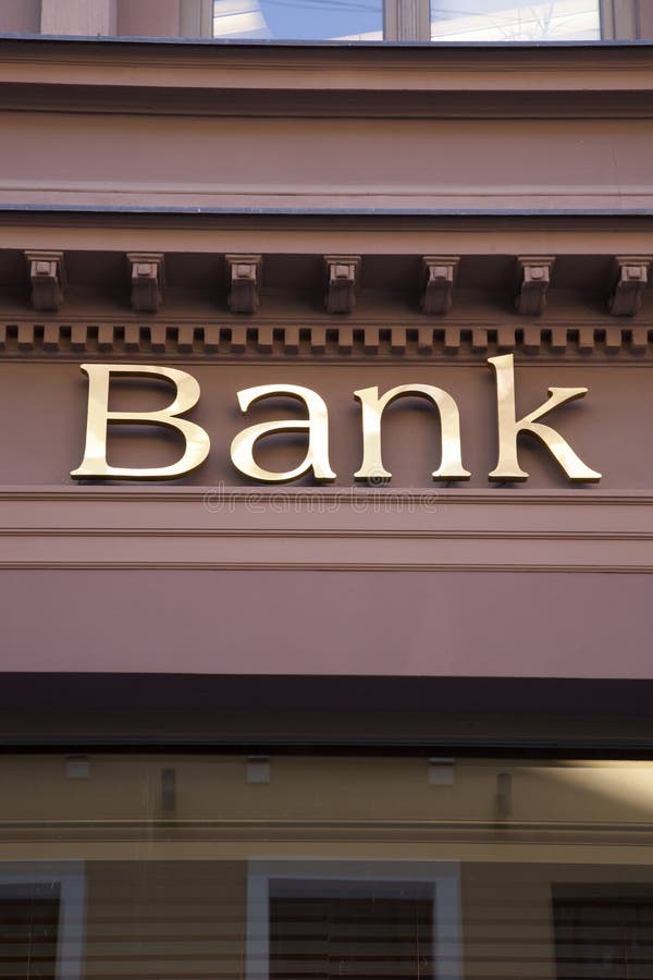 Bank Sign stock image. Image of font, finance, text, building - 52350309