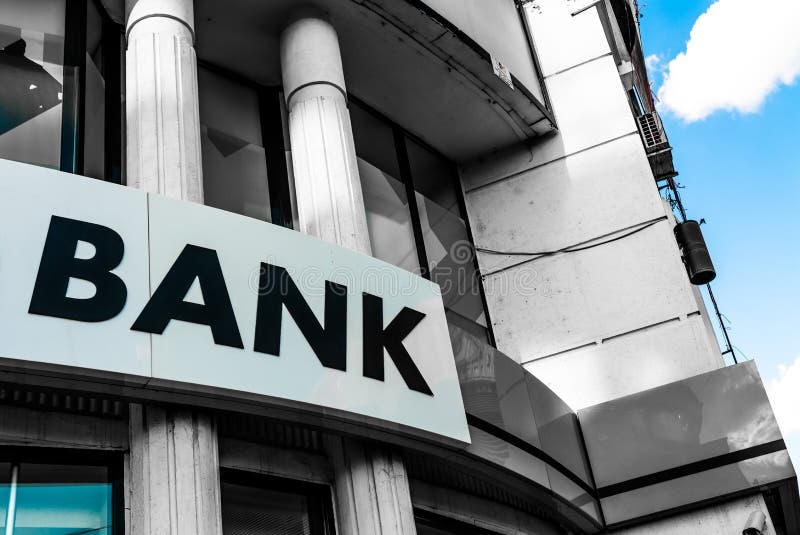 Bank Sign stock image. Image of monetary, business, finance - 41875561