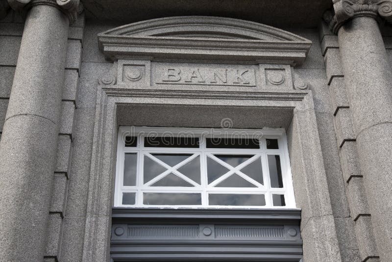 Bank Sign stock photo. Image of grey, architecture, door - 52340828