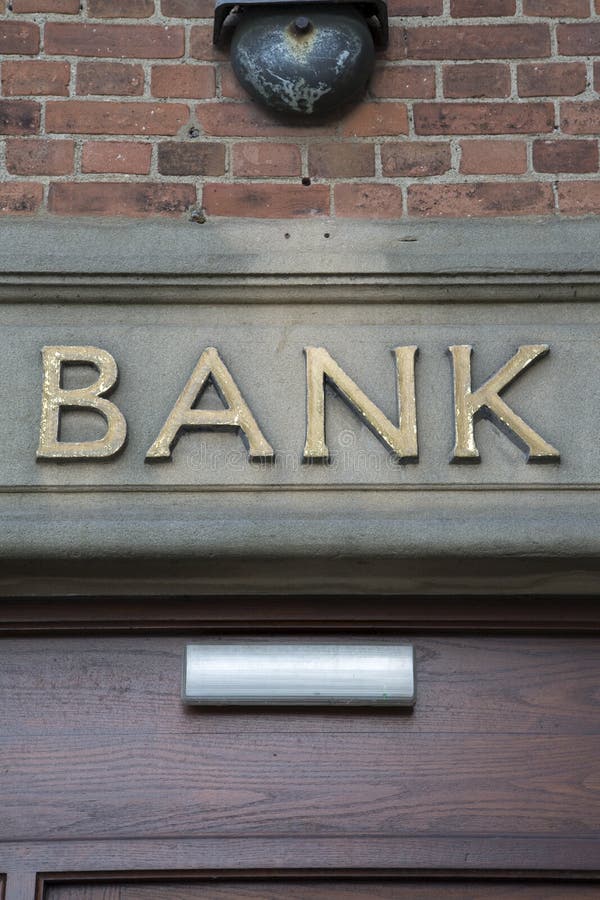 Bank Sign stock photo. Image of gold, finance, money - 87849822