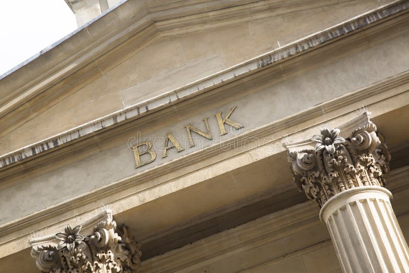 Bank Sign stock image. Image of finance, branch, molding - 88032567