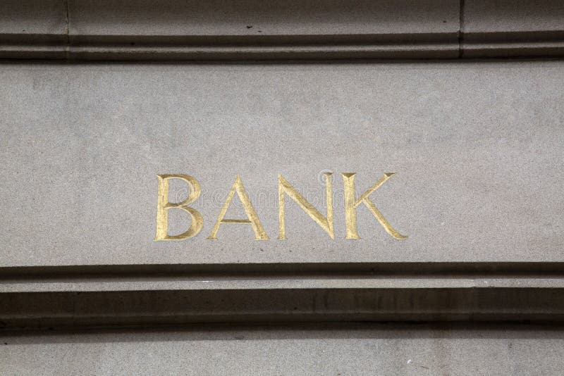 Bank Sign stock image. Image of branch, wall, bank, brick - 88046413