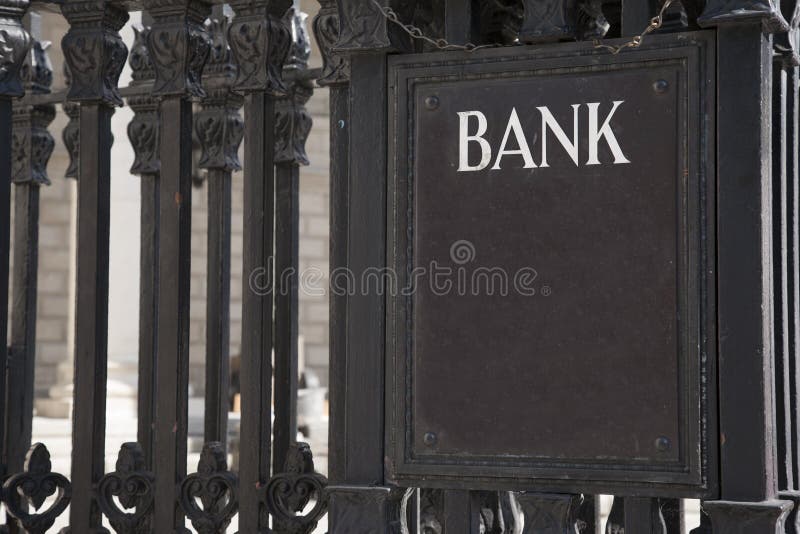 Bank Sign stock image. Image of iron, finance, bank, metal - 52340089