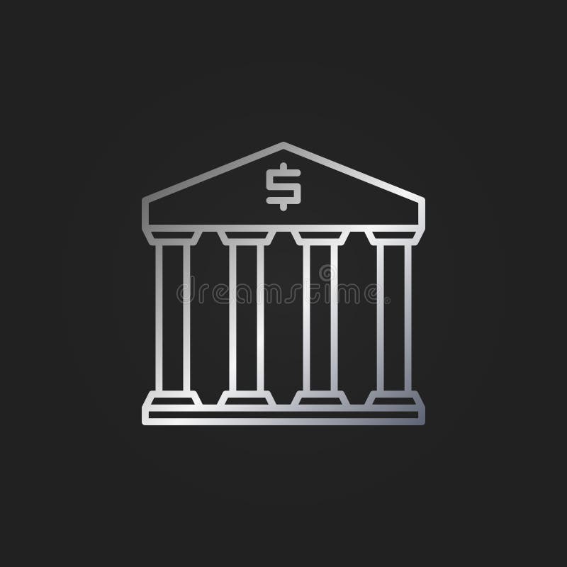 Bank silver icon stock vector. Illustration of architecture - 95834194