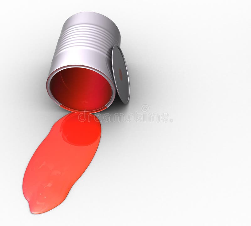 Bank of spilled red paint stock illustration. Illustration of bucket ...