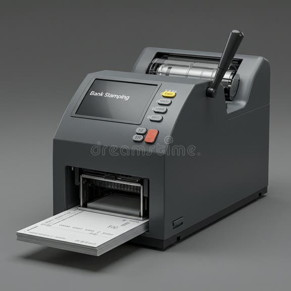 Bank Stamping Machine for Check Processing. Compact, Rectangular Design ...