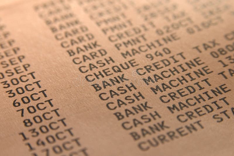 Bank Statement Close-up Printed on Colored Paper Stock Image - Image of ...