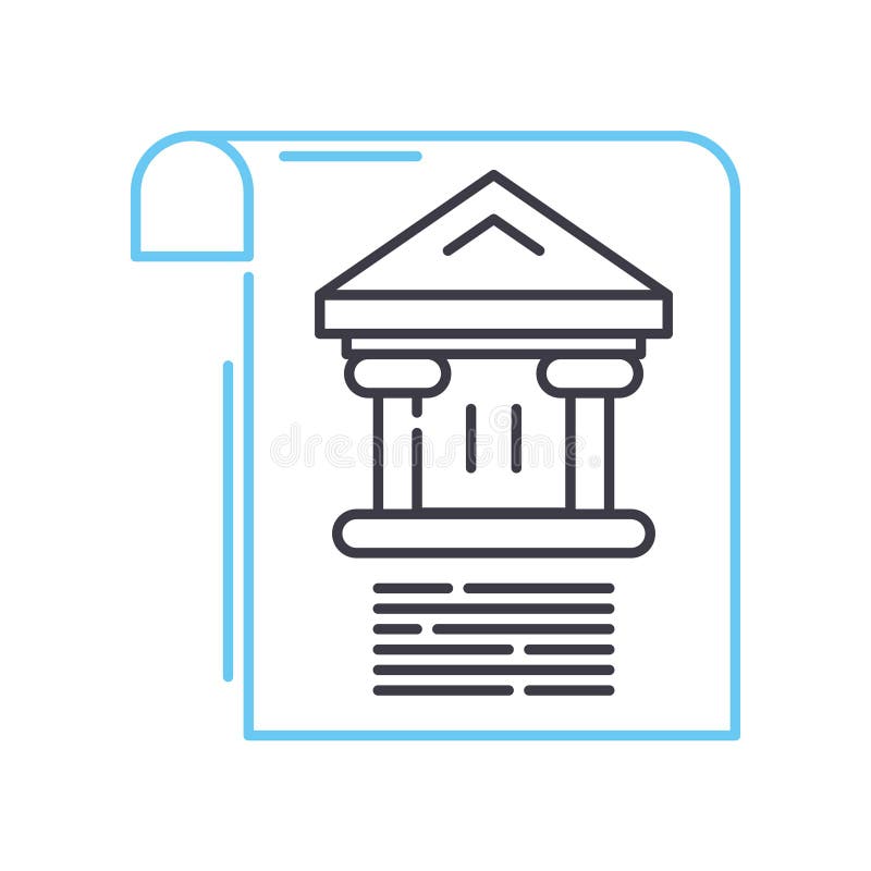 Bank Statement Line Icon, Outline Symbol, Vector Illustration, Concept ...