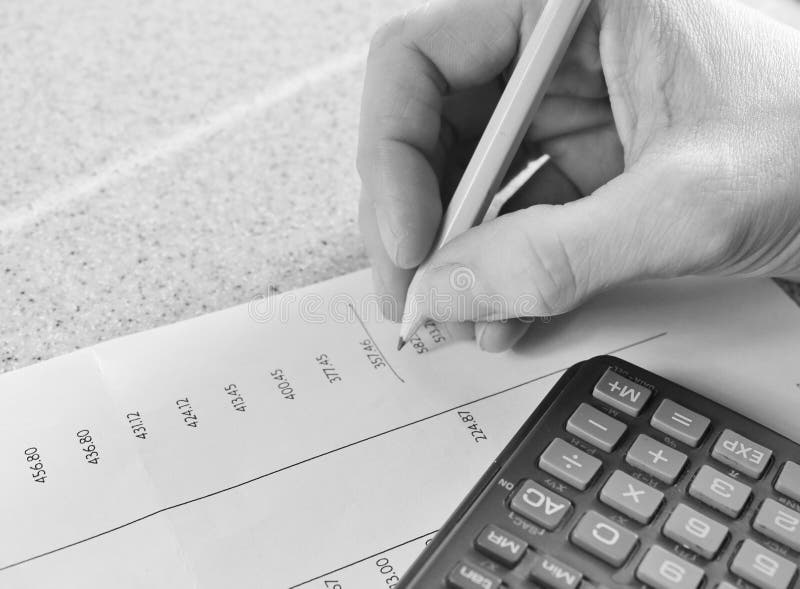 Maths Tax Bank Statement with Pencil and Calculator Stock Photo - Image ...
