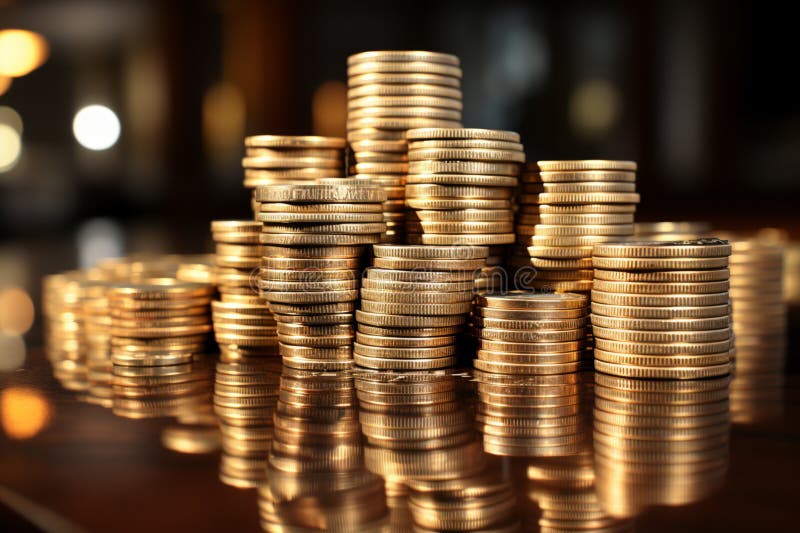 Bank Symbol with Coin Stack Representing Banking, Interest Rates ...