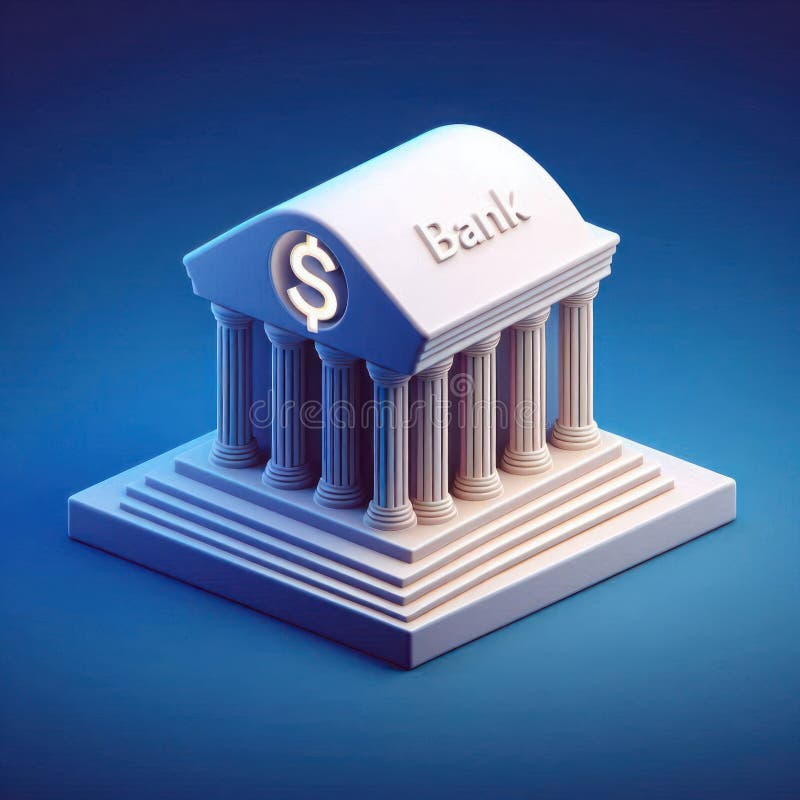 A Bank Symbol with Columns and a Dollar Icon. Stock Image - Image of ...