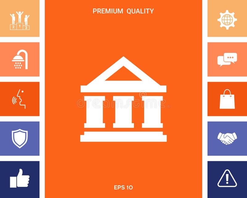 Bank symbol icon stock vector. Illustration of banking - 131063466