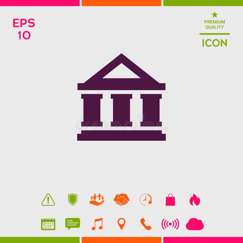 Bank symbol icon stock vector. Illustration of business - 118065333