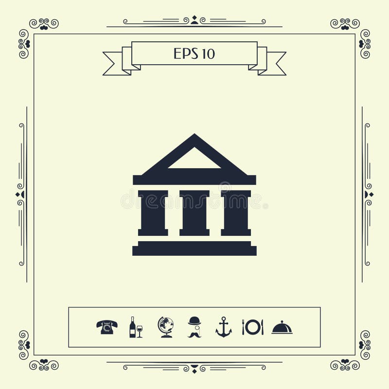 Bank symbol icon stock vector. Illustration of template - 123201953