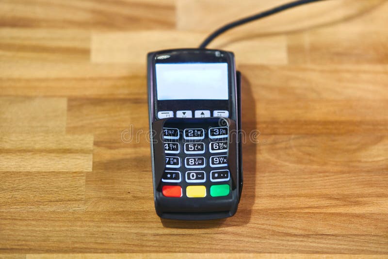 Bank Terminal for Payment in a Cafe Stock Image - Image of business ...